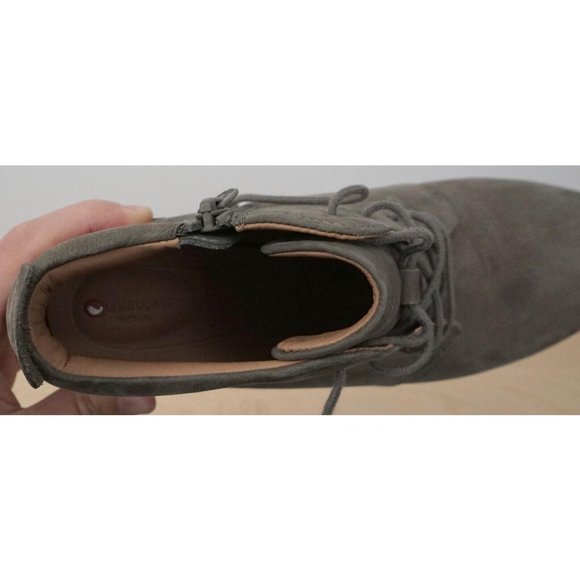 Clarks | Shoes | Clarks Unstructured Womens Gray Taupe Wedge Lace Up ...